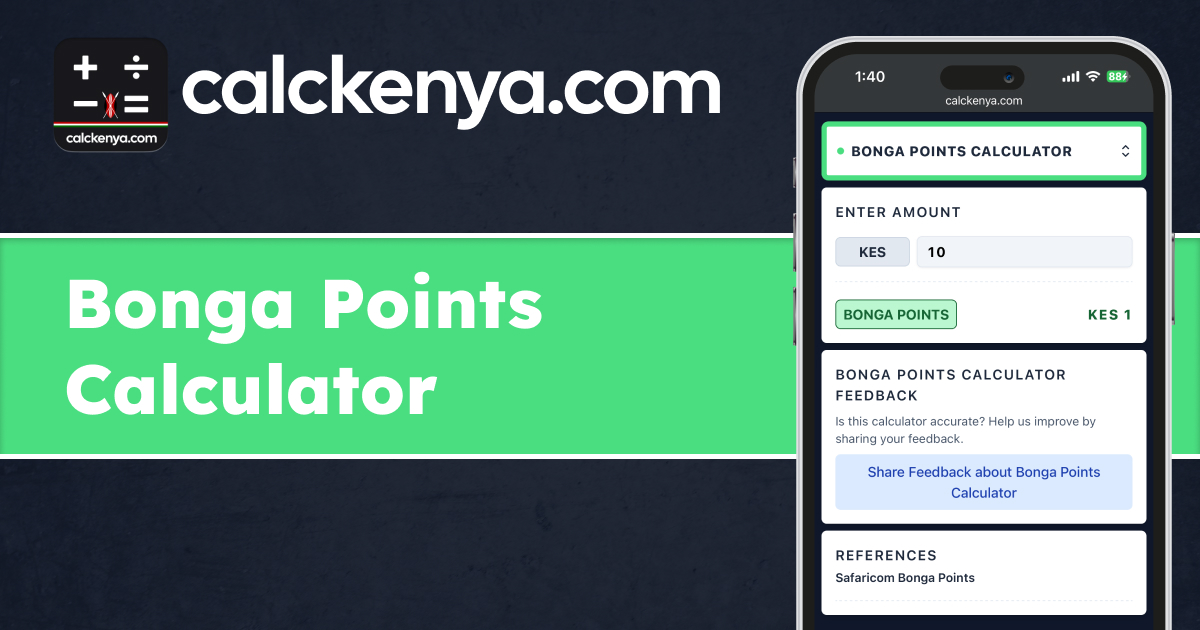 Bonga Points Calculator | CalcKenya | CalcKenya