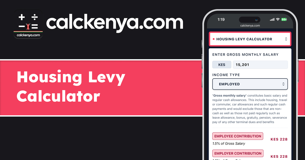 Housing Levy Calculator | CalcKenya | CalcKenya