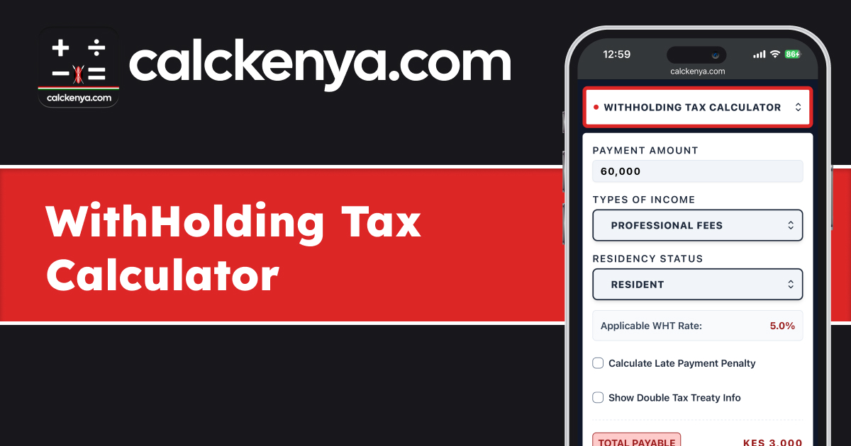 Withholding Tax Calculator | CalcKenya | CalcKenya